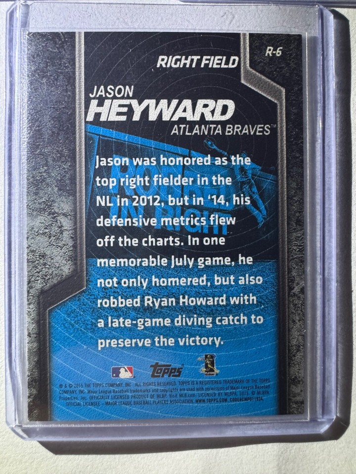 2015 Topps Jason Heyward Robbed in Right Insert Card #R-6 | eBay