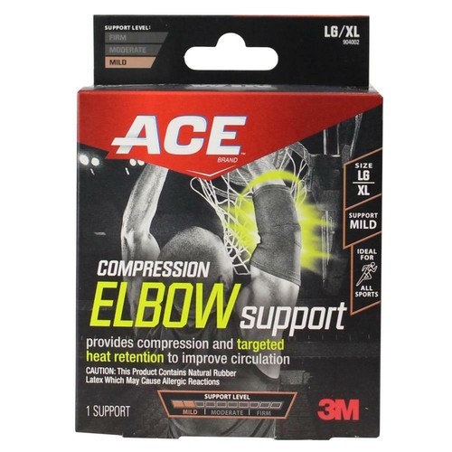 ACE ELBOW SUPPORT COMPRESSION LARGE to EXTRA LARGE L - XL Black BRAND ...