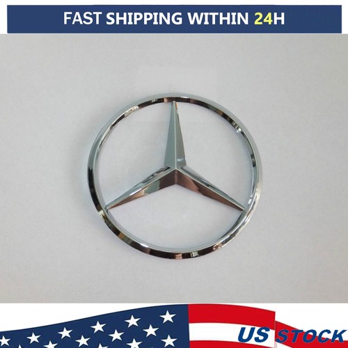 90mm Fit Mercedes Benz Chrome Star Rear Trunk Emblem Logo Badge Decal ...