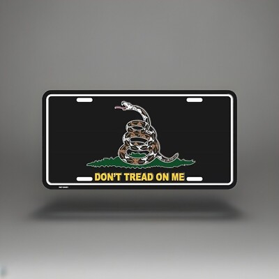 GADSDEN / DON'T TREAD ON ME - MILITARY/VETERAN LICENSE PLATE (BLACK) | eBay