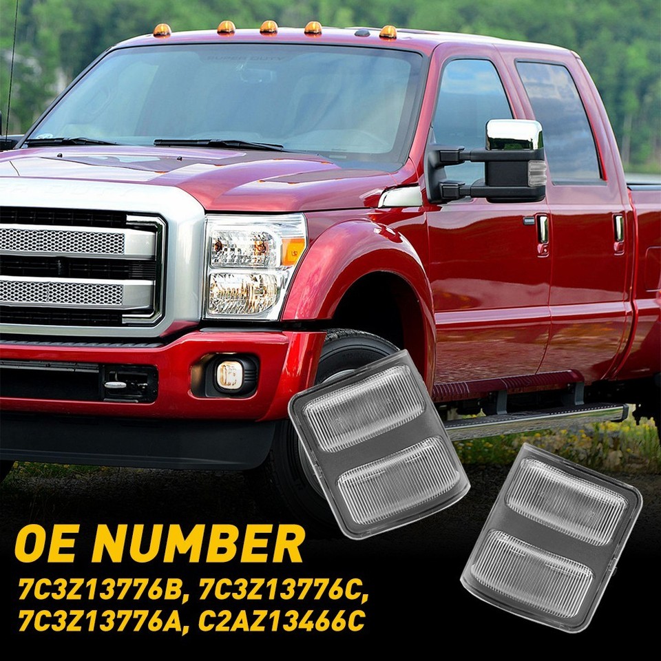 2x Side Mirror Light Marker Housings Clear Lens Compatible For Ford ...
