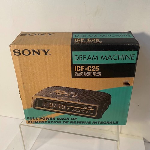 SONY ICF-C25 BLACK Dream Machine FM/AM Alarm Clock Radio NEW Open Box ...