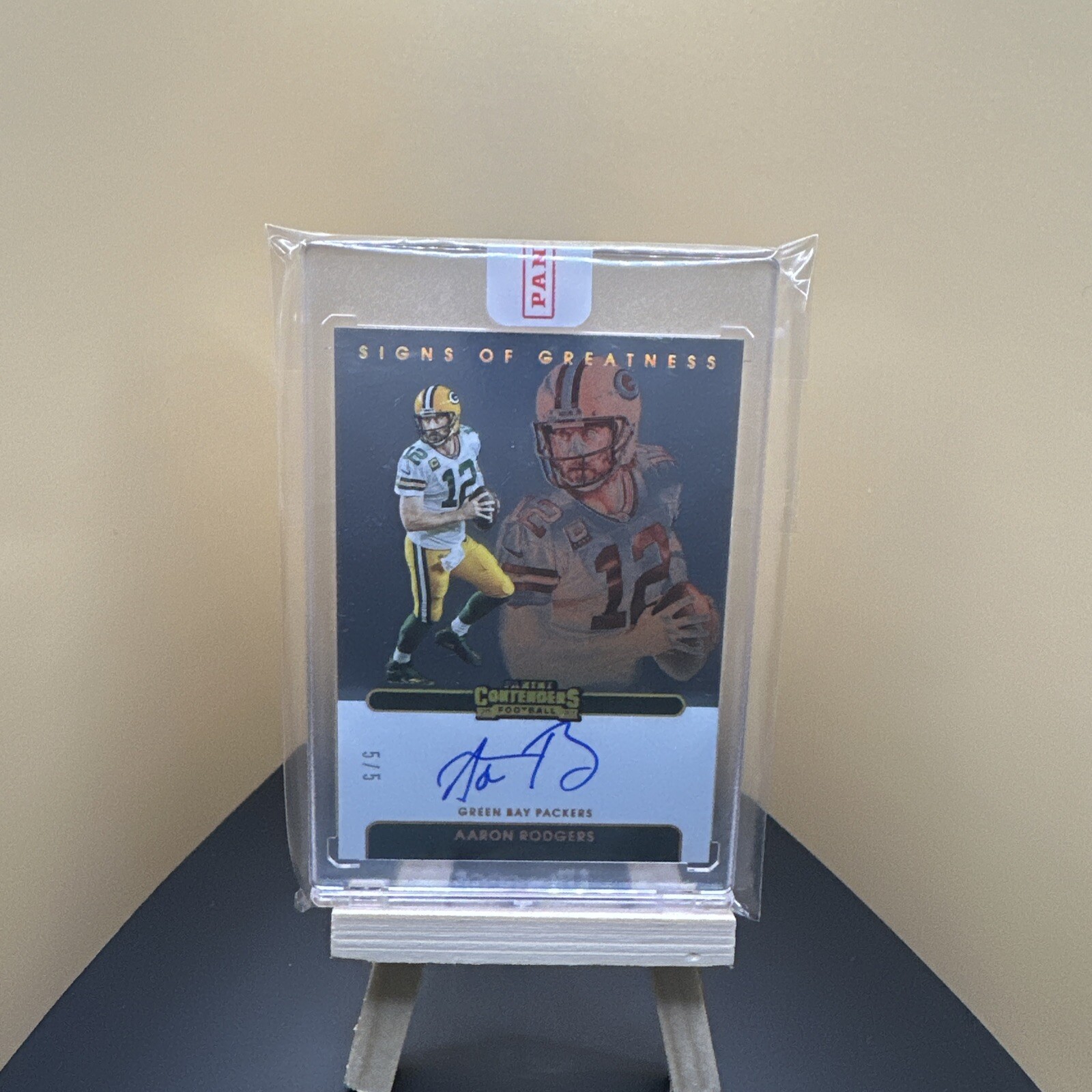 2022 PANINI CONTENDERS GOLD AUTO /5 AARON RODGERS SIGNS OF GREATNESS ...