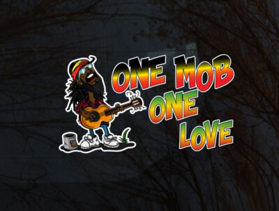 ONE MOB ONE LOVE ABORIGINAL / RASTA COLOURS STICKER/ Decal 200mmx100mm ...