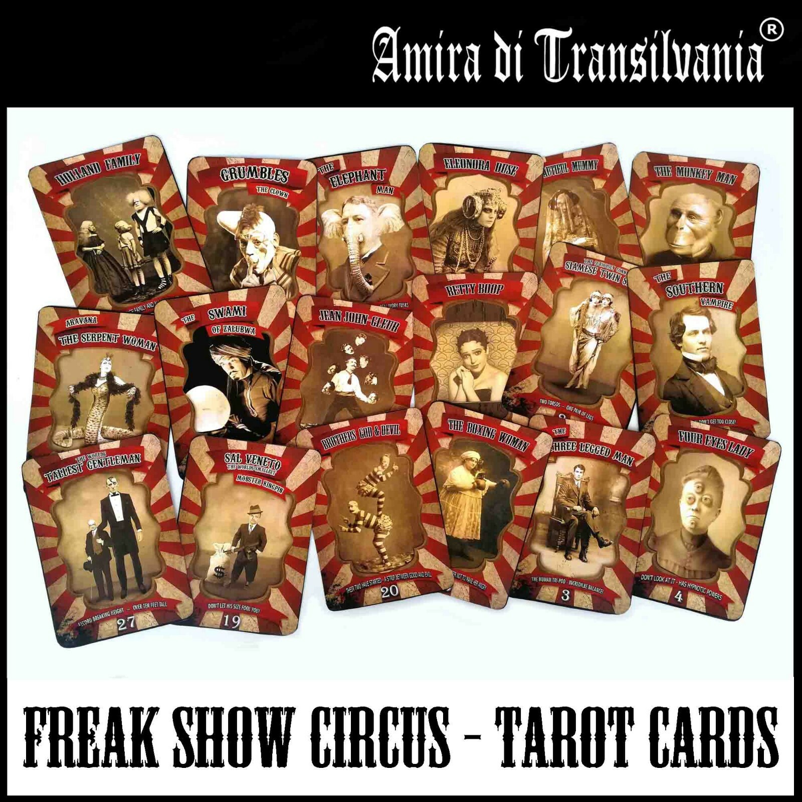 tarot card cards deck rare vintage oracle freak freaks geek circus ...