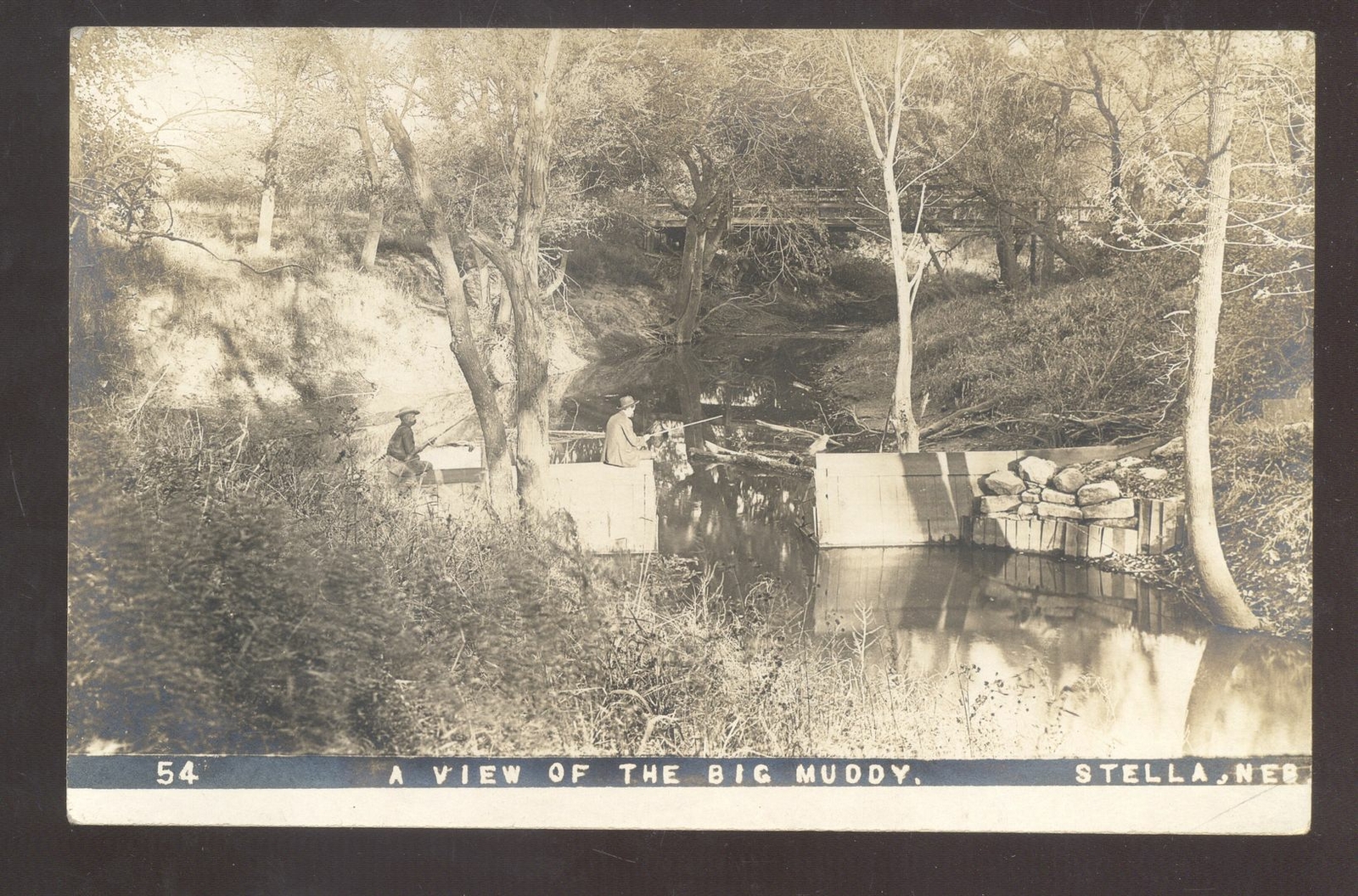 RPPC STELLA NEBRASKA A VIEW OF THE BIG MUDDY CREEK VINTAGE REAL PHOTO ...