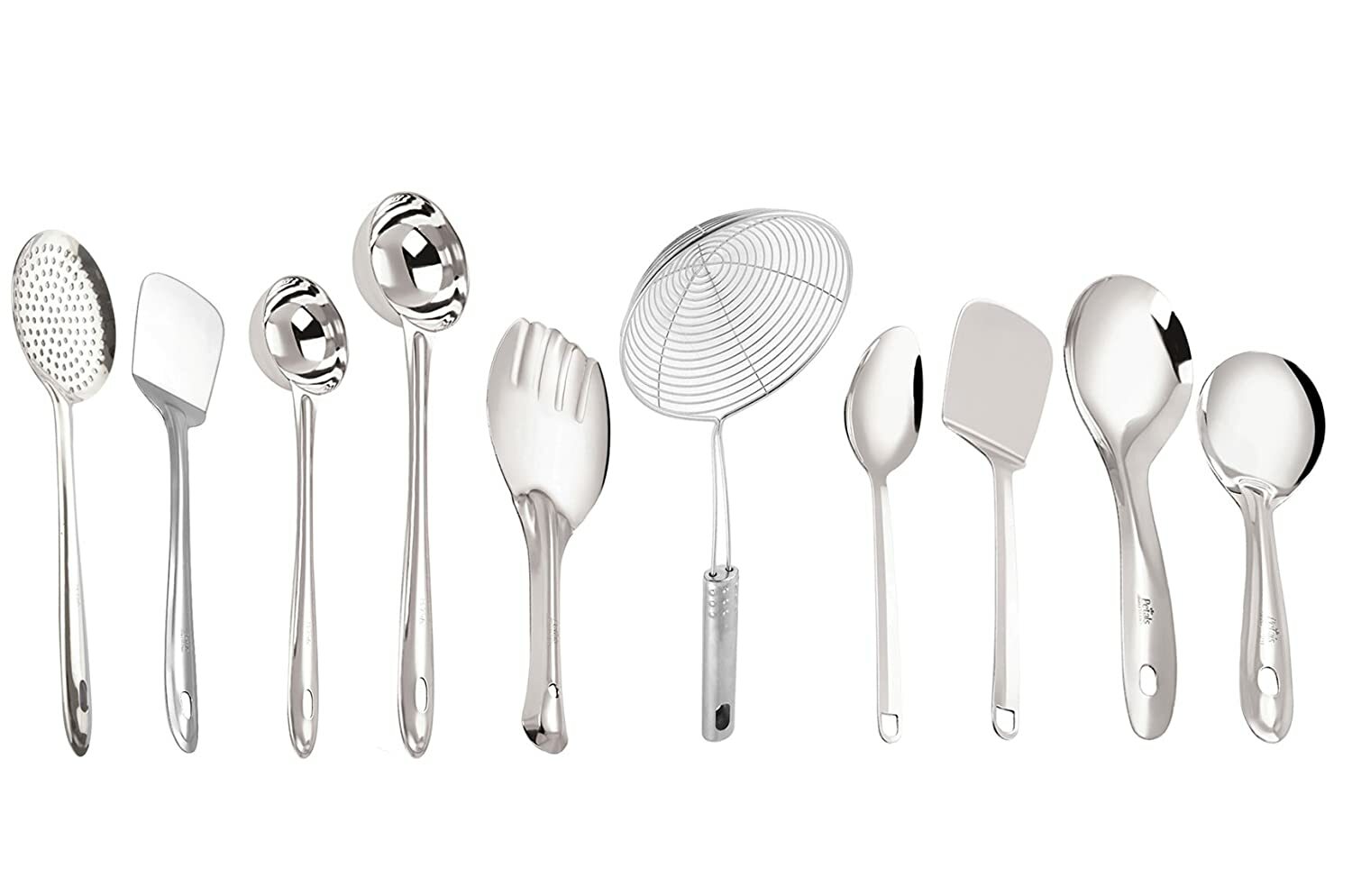 Stainless Steel Cooking and Serving Spoon Set, 10-Pieces, Silver | eBay