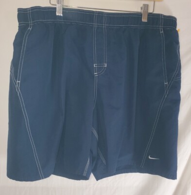 Nike Men's XL Blue Board Shorts Swim Trunks Swoosh Logo Lined 36" Waist ...