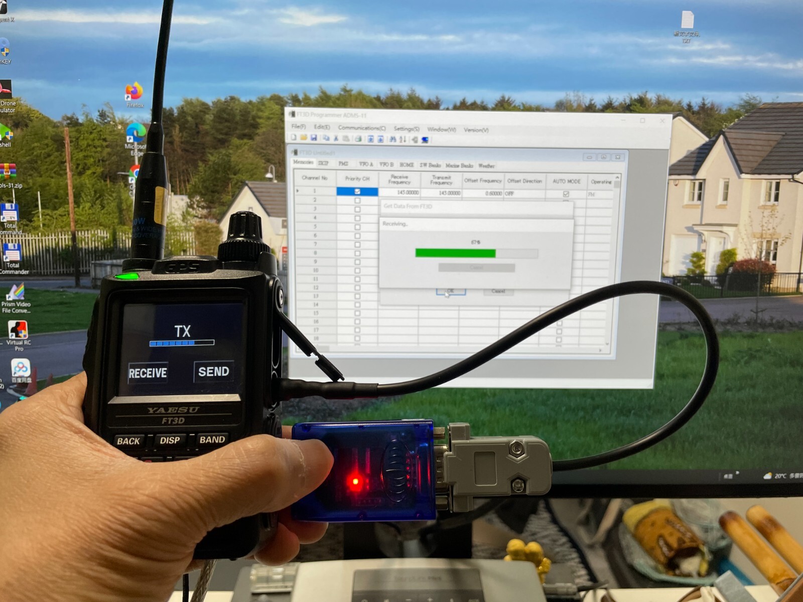 Yaesu ( SCU-19 + CT-168 ) FT-5DR FT2D FT3D FT1D FT-70DR Frequency Prog ...