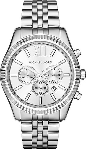 MICHAEL KORS MK8405 Lexington Chronograph Silver Dial Men's Wrist Watch ...