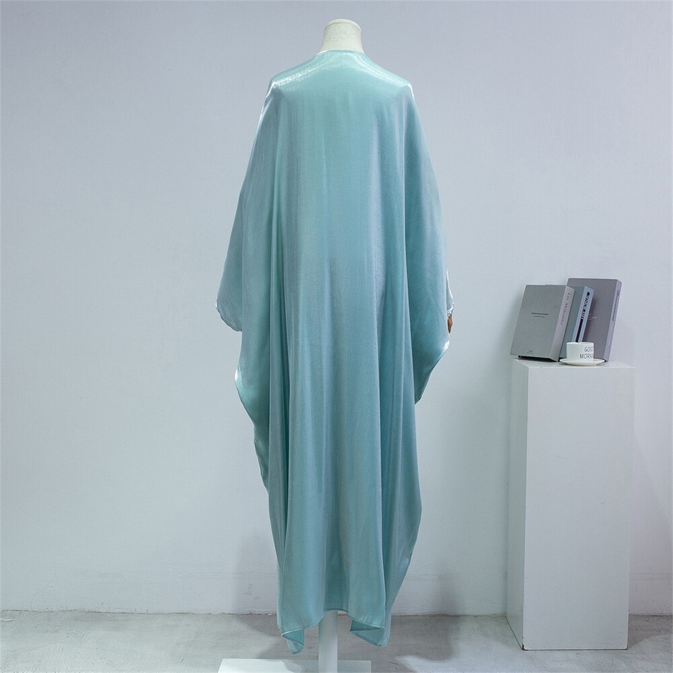 Muslim Women Kaftan Ramadan Party Open Cardigan Abaya Long Dress ...