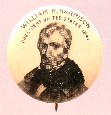 circa 1896 WILLIAM HARRISON President Set PEPSIN GUM pinback button ...