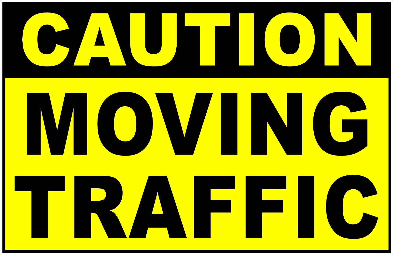 Caution Moving Traffic Sign. Size Options | eBay