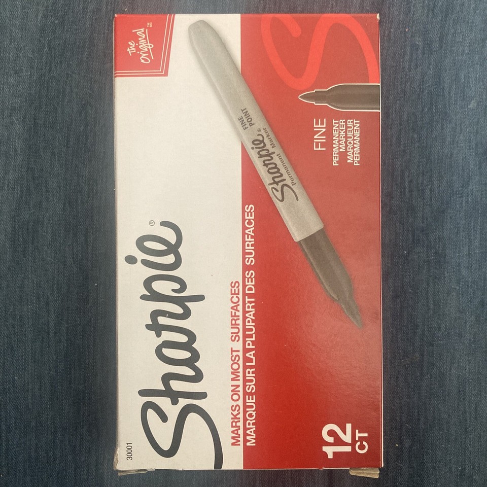 Sharpie 30001 Fine Point Permanent Markers Black 12 CT 71641300019| eBay