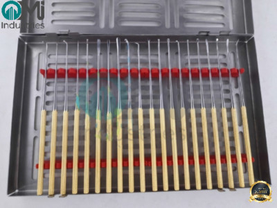 Rhoton Micro Dissector Set 20 Pieces with Gold Neurosurgery Surgical ...