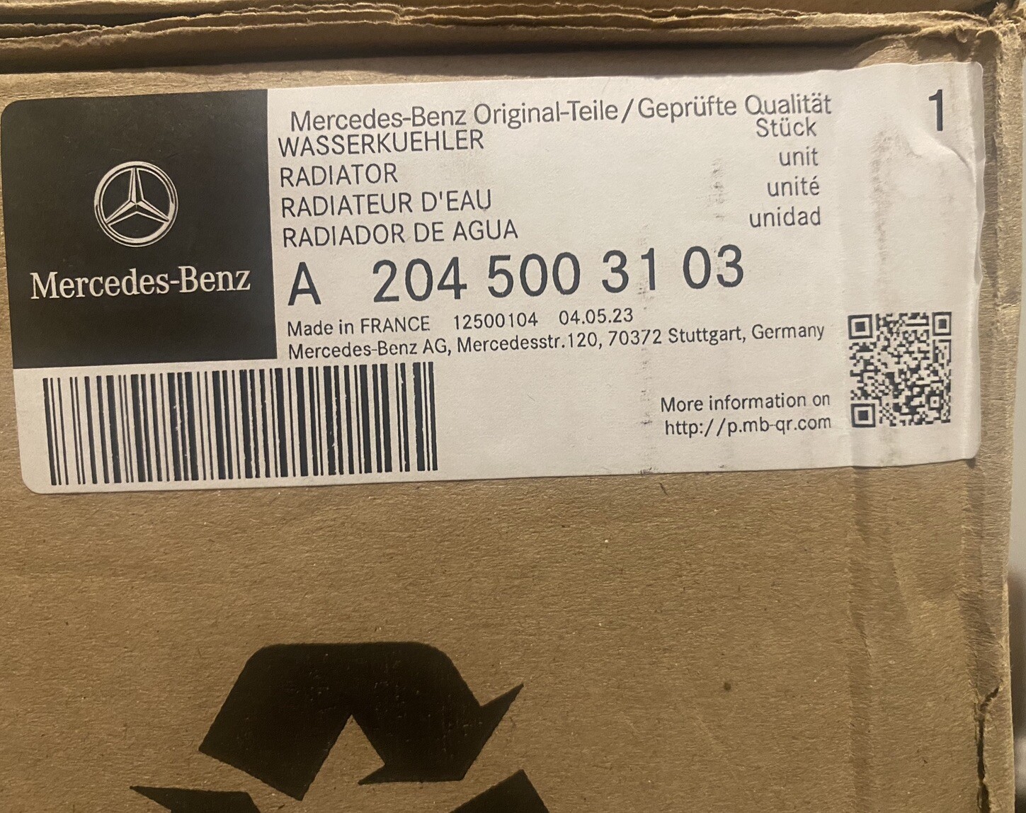 Mercedes-Benz 2045003103 Genuine OEM Radiator for sale online | eBay