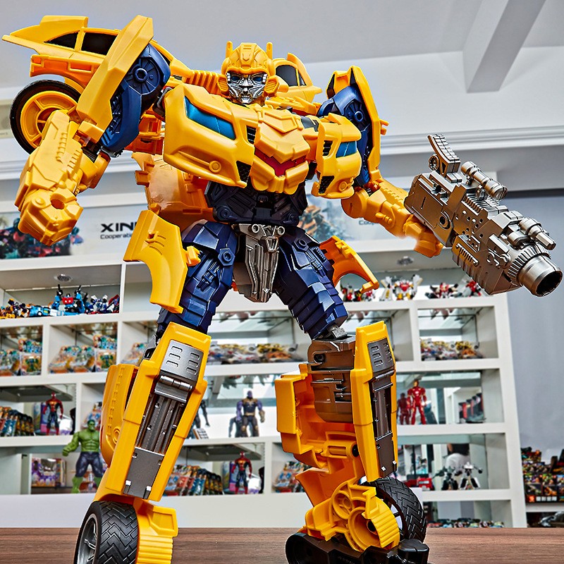 45cm Transformer Bumblebee With Sound Light Robot Action Figure Toy ...