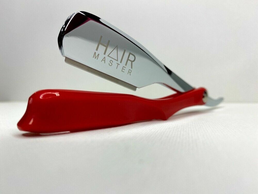 Razor Hair Master Straight Polished Exposed Barber Razor Red Christmas ...