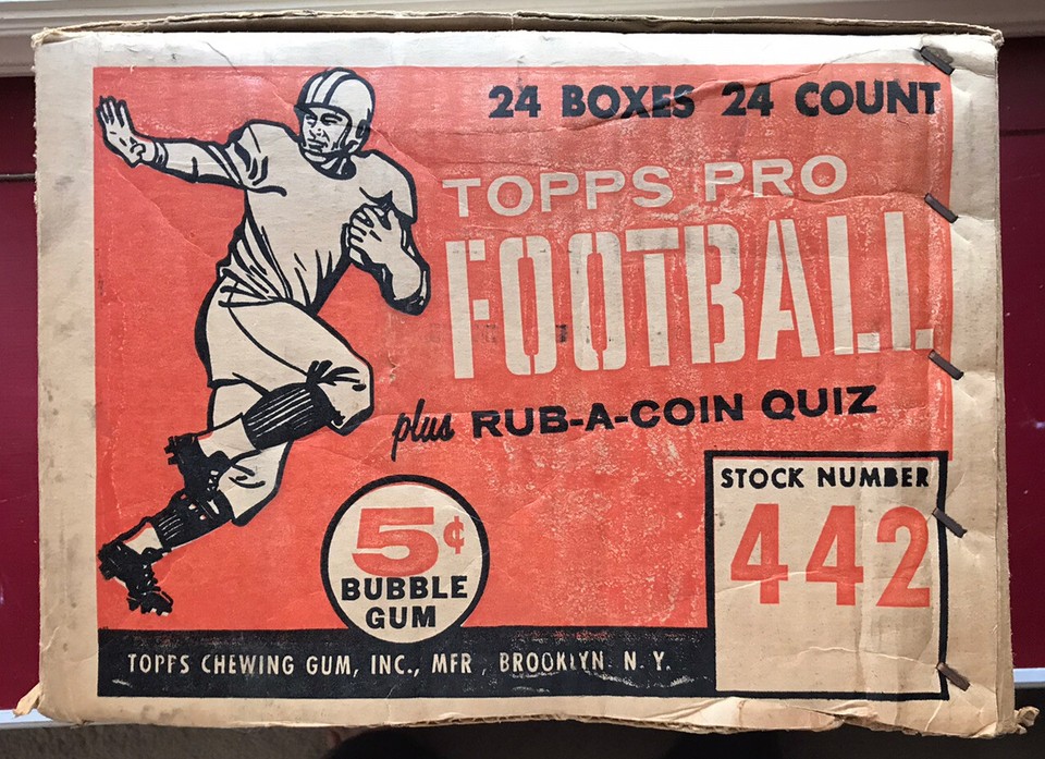 ORIGINAL 1958 Topps Football EMPTY Wax Box Case JIM BROWN Rookie Year ...
