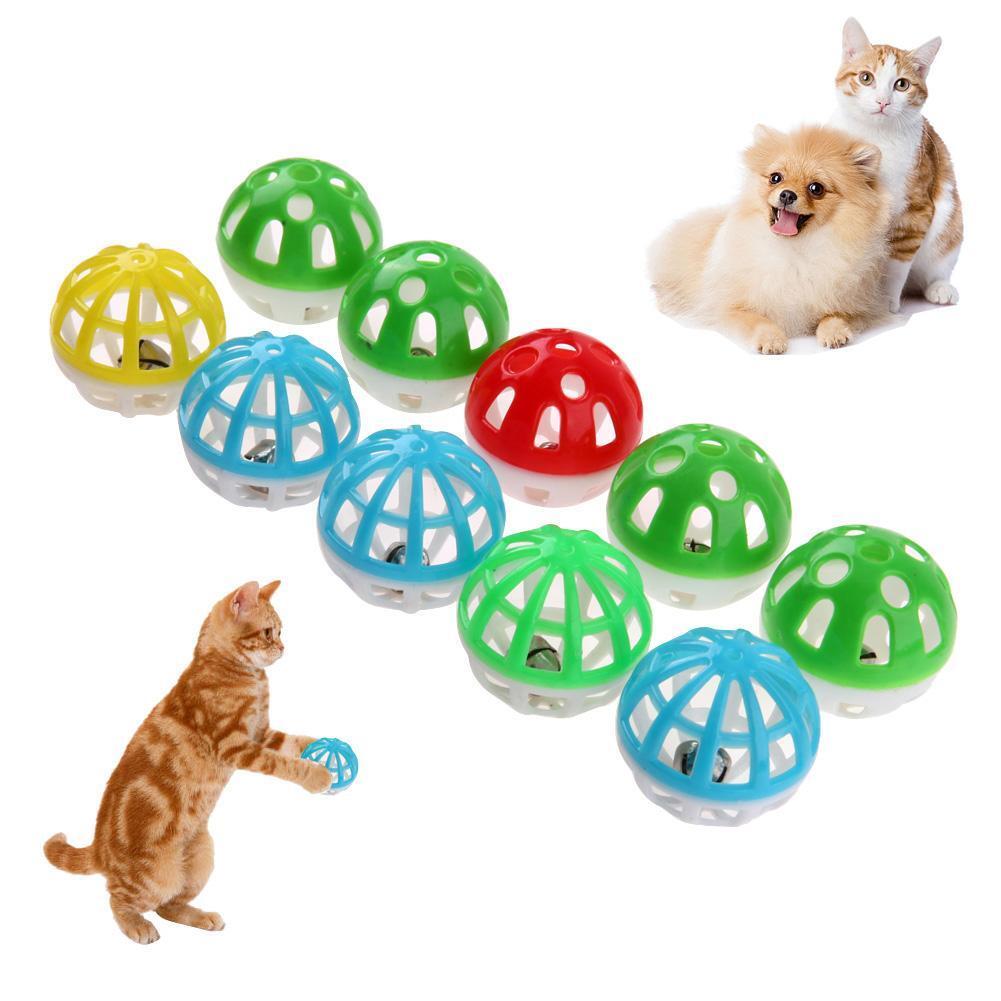 AU 20Pcs Cat Bell Ball Toys 4cm Color Random Cat Toy Ball for Indoor ...