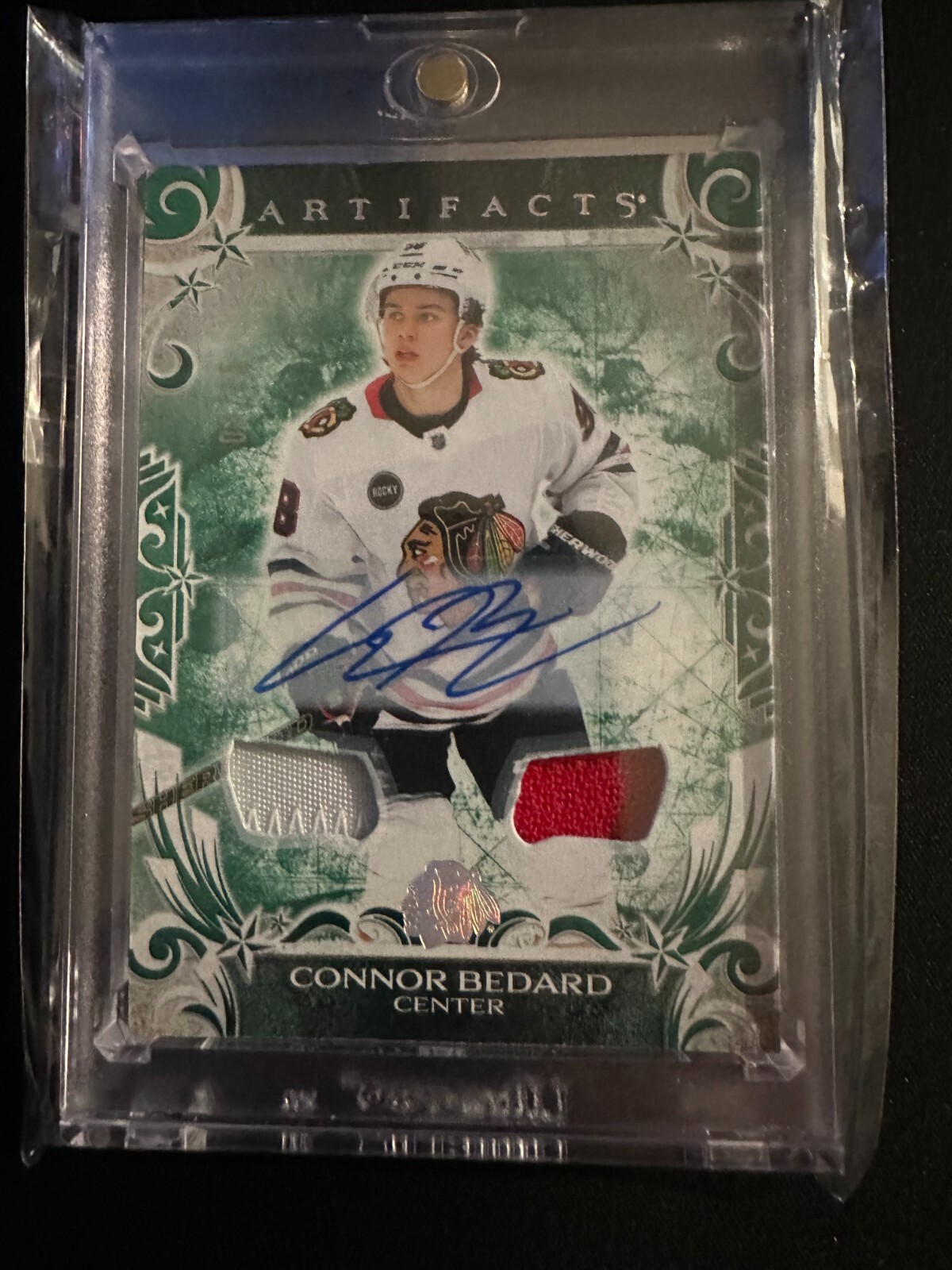 Connor Bedard Chicago Blackhawks 2024-2025 Upper Deck Artifacts Emerald ...