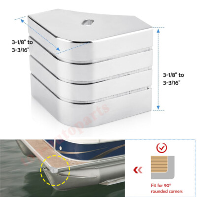 Aluminum Deck Corner Pontoon Corner Cap for 90° Rounded Corner For ...