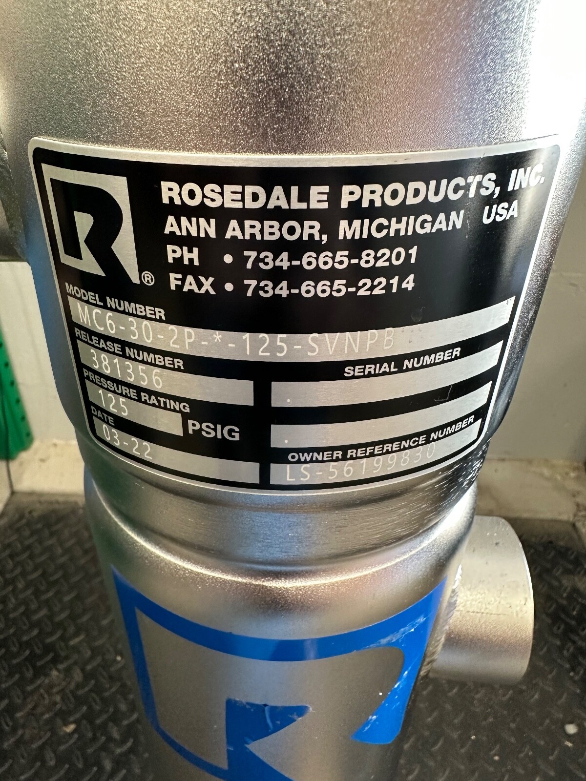 Rosedale MC6-30-2P-*-125-SVNPB Water Filter Housing New | eBay