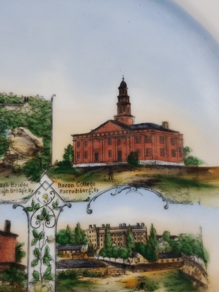 Harrodsburg Ky. Antique Souvenir Plate Bacon College Graham Springs ...