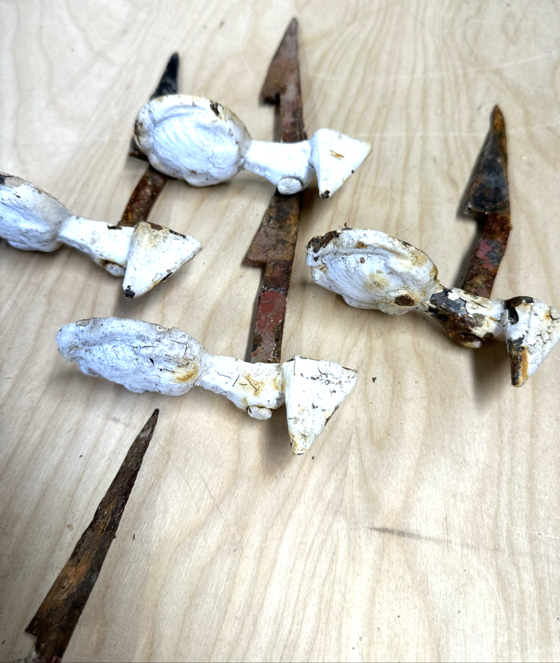 Antique 8 Piece Cast Iron Seashell Motif Shutter Dog Holders Clam Shell ...