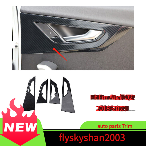 Carbon Fiber Car Interior Door Handle Lock Cover Car Trim Fit For Audi ...