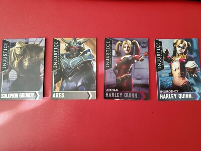 Set of 4 Injustice Arcade playable Cards (Series 1) Harley Grundy Ares ...