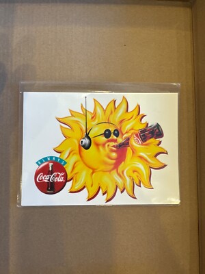 Postcard Coca-Cola Coke Advertisement Contour Bottle Sun Walkman ...