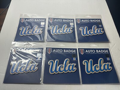Lot of 6 UCLA Bruins 3D Color Aluminum with Adhesive Tape Backing Auto ...