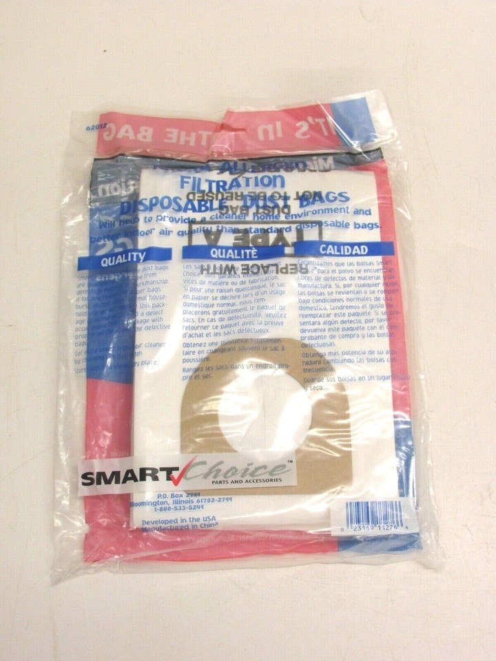 (2) SMART CHOICE VACUUM BAGS, TYPE: HOOVER A, SINGER SUB-3, BISSELL 2 ...