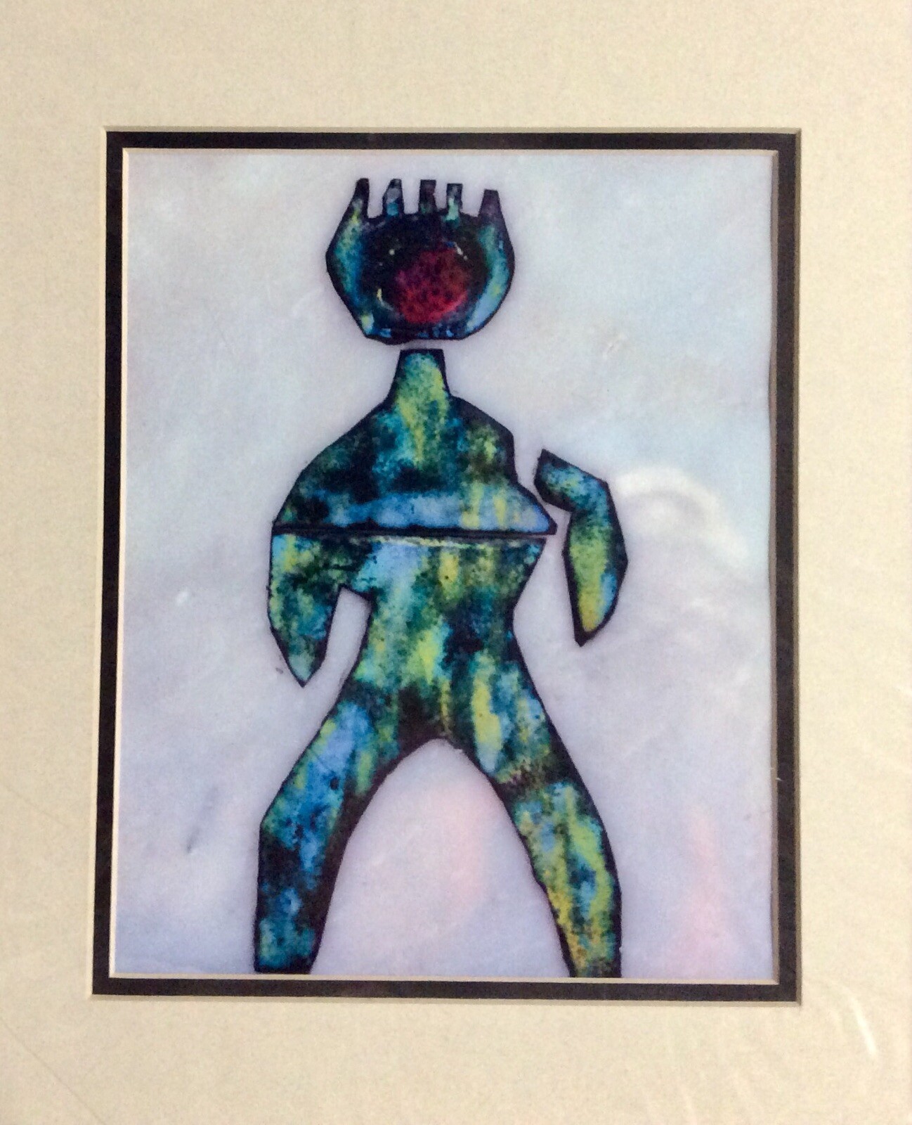 (NA KI’I POHAKU)Petroglyph Symbol Of Good Luck . 14” By 11”Matted Ready ...