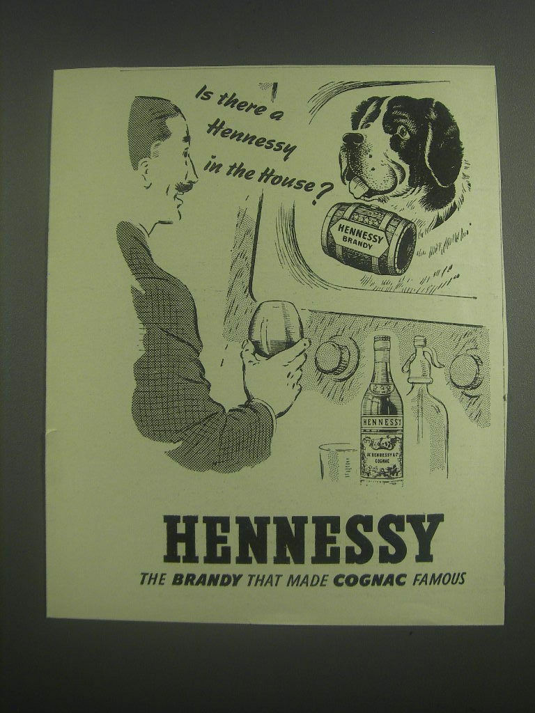 1953 Hennessy Cognac Ad - Is there a Hennessy in the house? | eBay