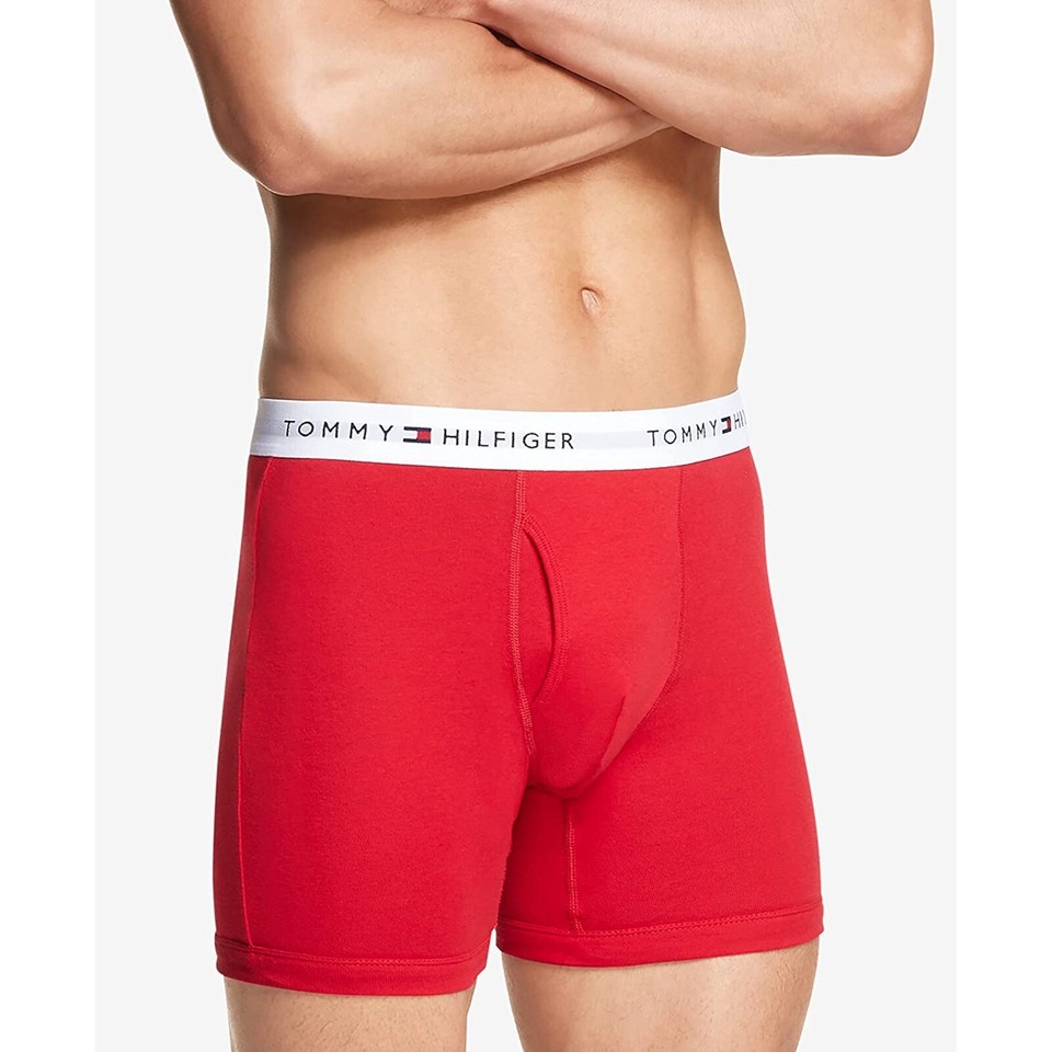 Tommy Hilfiger X3506 Cotton Logo Waist Classic Boxer Brief 3-Pck ...