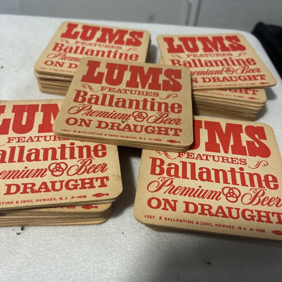 Vintage Lums Bar Coasters - Lot Of 43 Lums features Ballantine Beer. | eBay