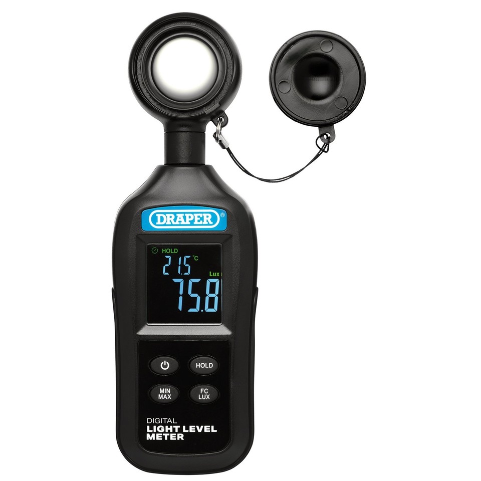 Draper Handheld Digital Light Level Meter 0-200KLux and -20 to +70 deg ...