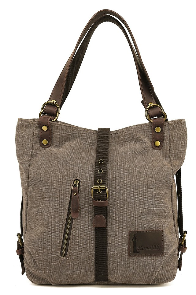 Hanalilly Handbag Shoulder Bag, Convertible Backpack Purse Tote w/ Real ...