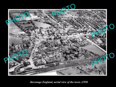 OLD 8x6 HISTORIC PHOTO OF STEVENAGE ENGLAND AERIAL VIEW OF THE TOWN ...
