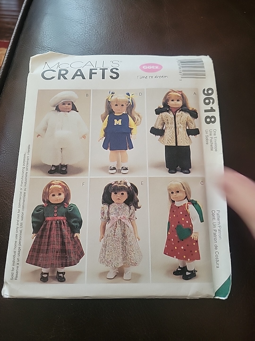 McCall's 18" and Gotz Doll Pattern Number 9618 | eBay
