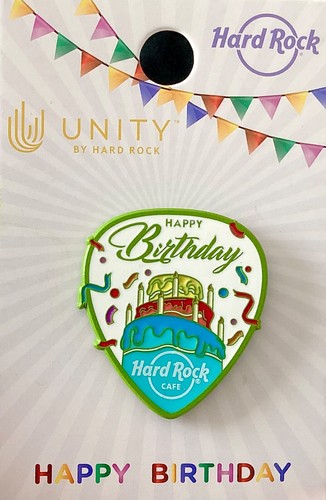 HARD ROCK CAFE UNITY BY HARD ROCK MEMBERS HAPPY BIRTHDAY GUITAR PICK LE ...