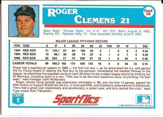 1987 Sportflics VAR Cards with 1987 Copyright Variation You Pick ...