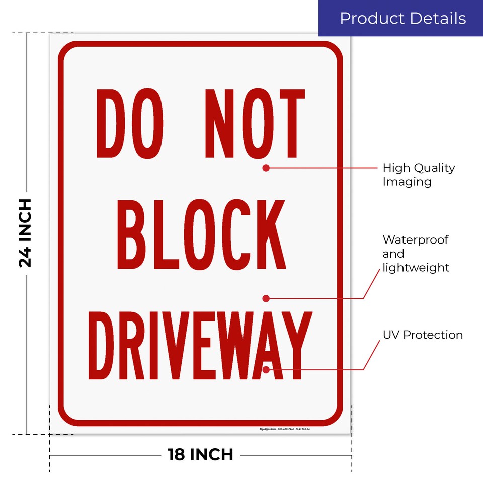 Do Not Block Driveway, | eBay