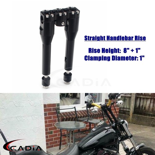1" Inch Handlebar Riser 8'' Tall For Harley Softail Dyna Fat Bob FXDF ...