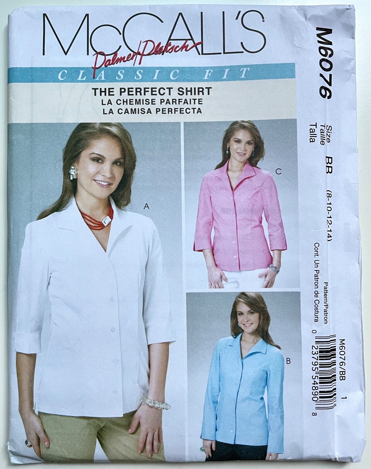 McCall's Pattern 6076 Classic Fit The Shirt Sze BB 8-14 for sale online ...