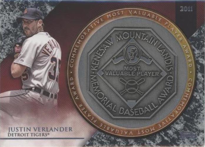 2017 Topps Update Series - Mlb Mvp Award Medallions Justin Verlander # ...