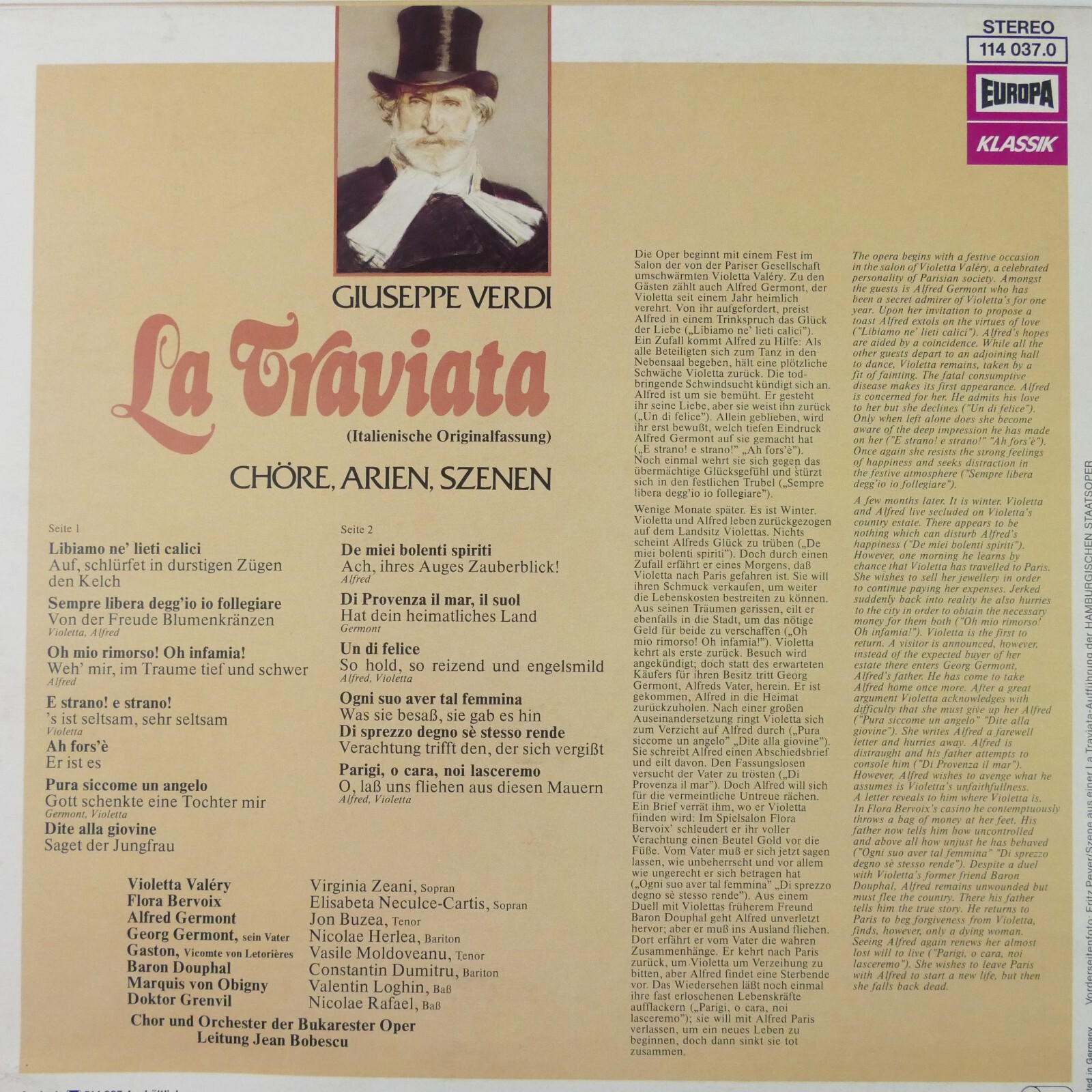 Virginia Zeani Verdi La Traviata Europa 114037.0 LP-7448 | eBay