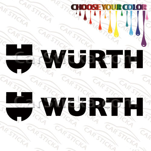 2 of 8" Wurth Racing /A aftermarket performance car vinyl sticker decal ...